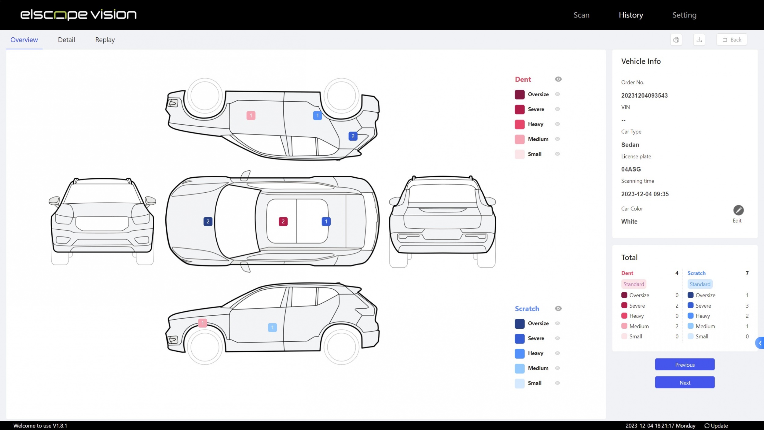 Car all-body damage inspection